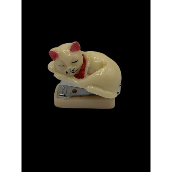 Office | Vintage 198s Novelty Cat Mini Stapler Resin Working | Poshmark